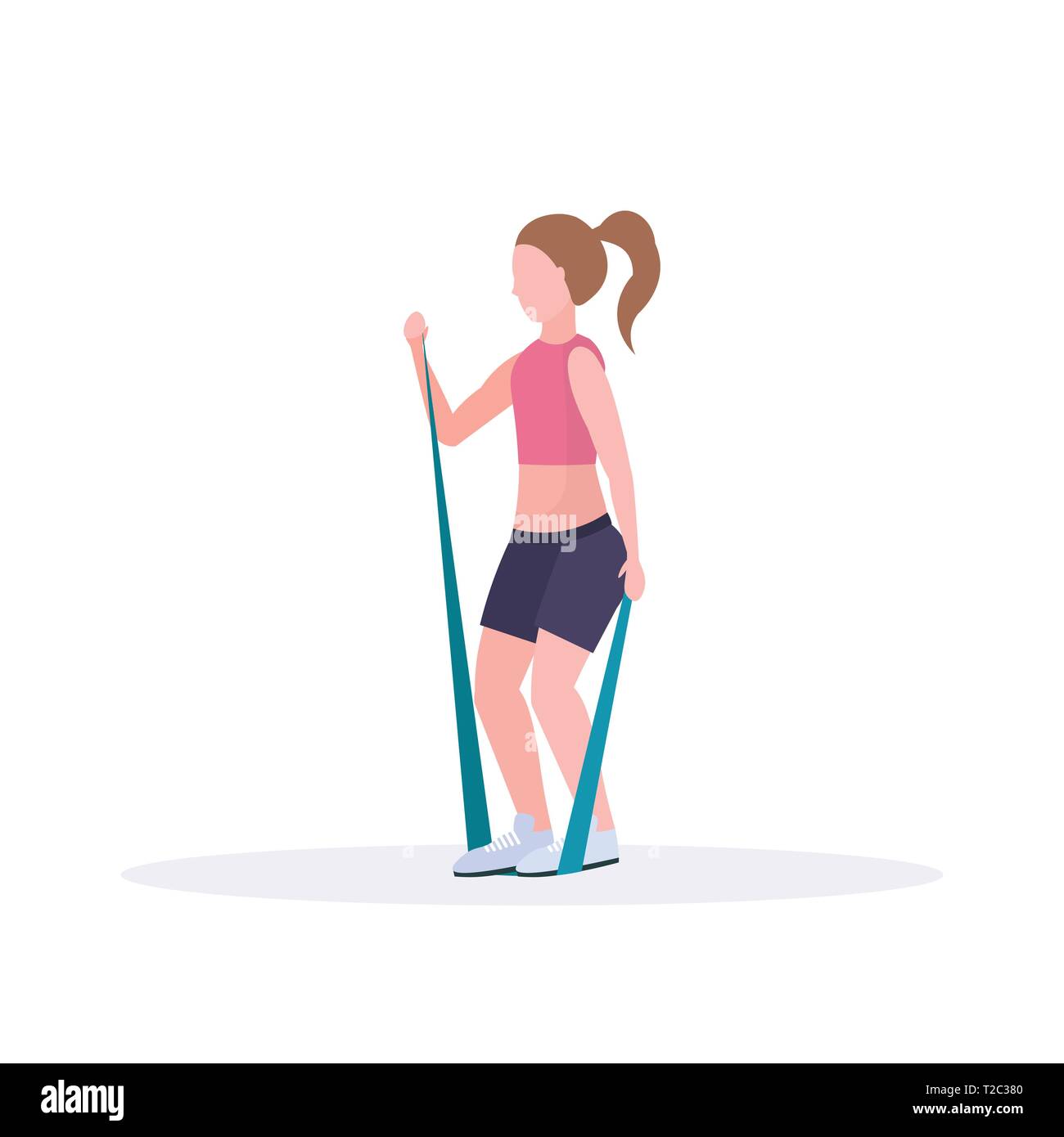 Woman doing strength in studio Stock Vector Images - Alamy