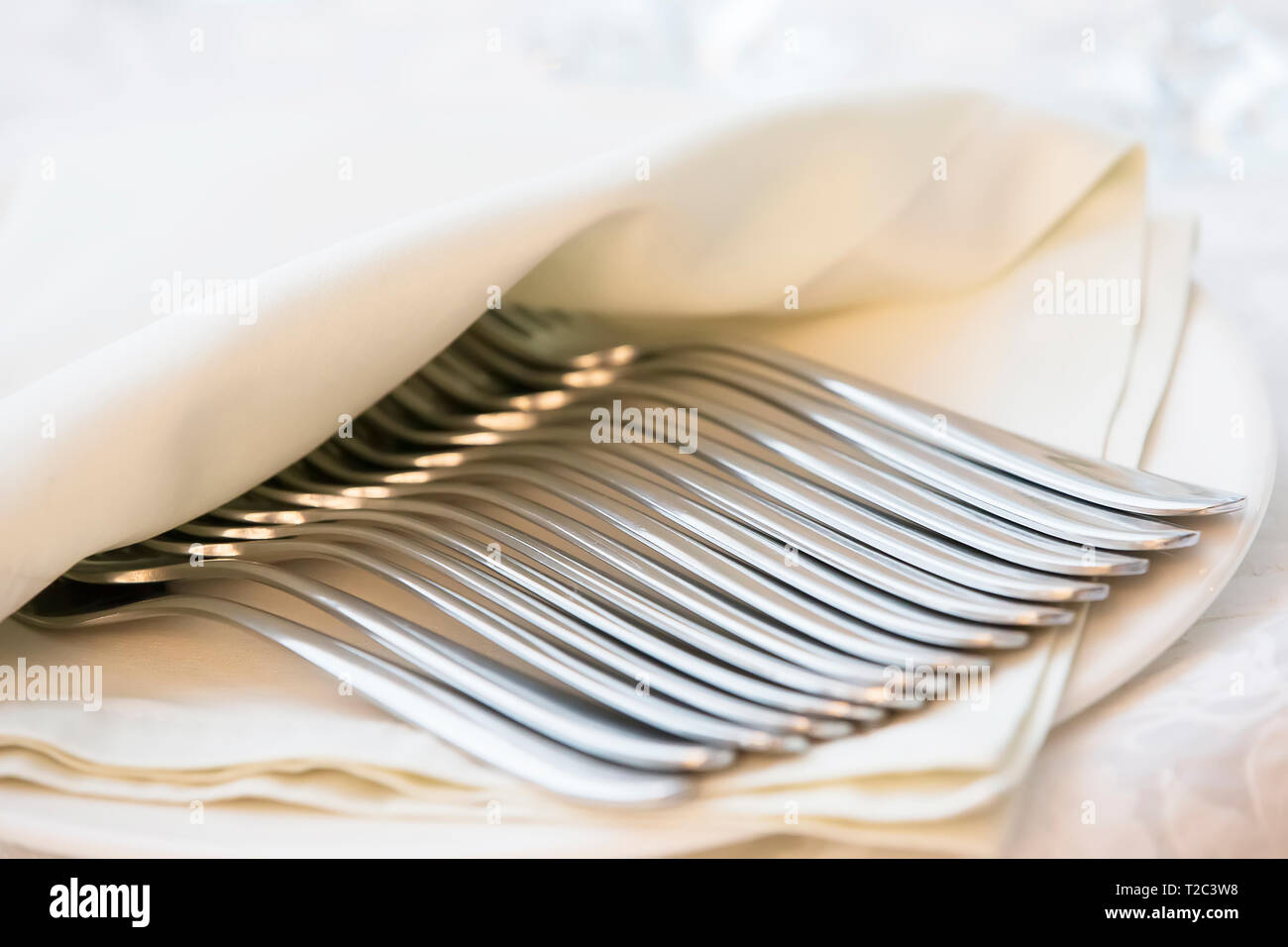 Cutlery wrapped in paper napkin hi-res stock photography and images - Alamy