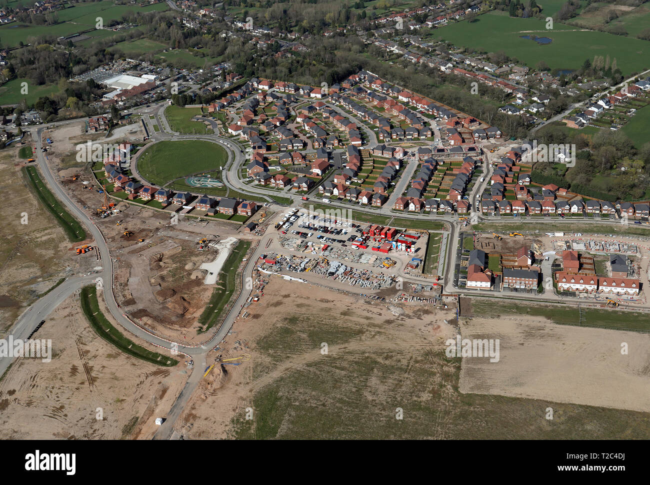 aerial view of new houses under construction on the old Woodford ...