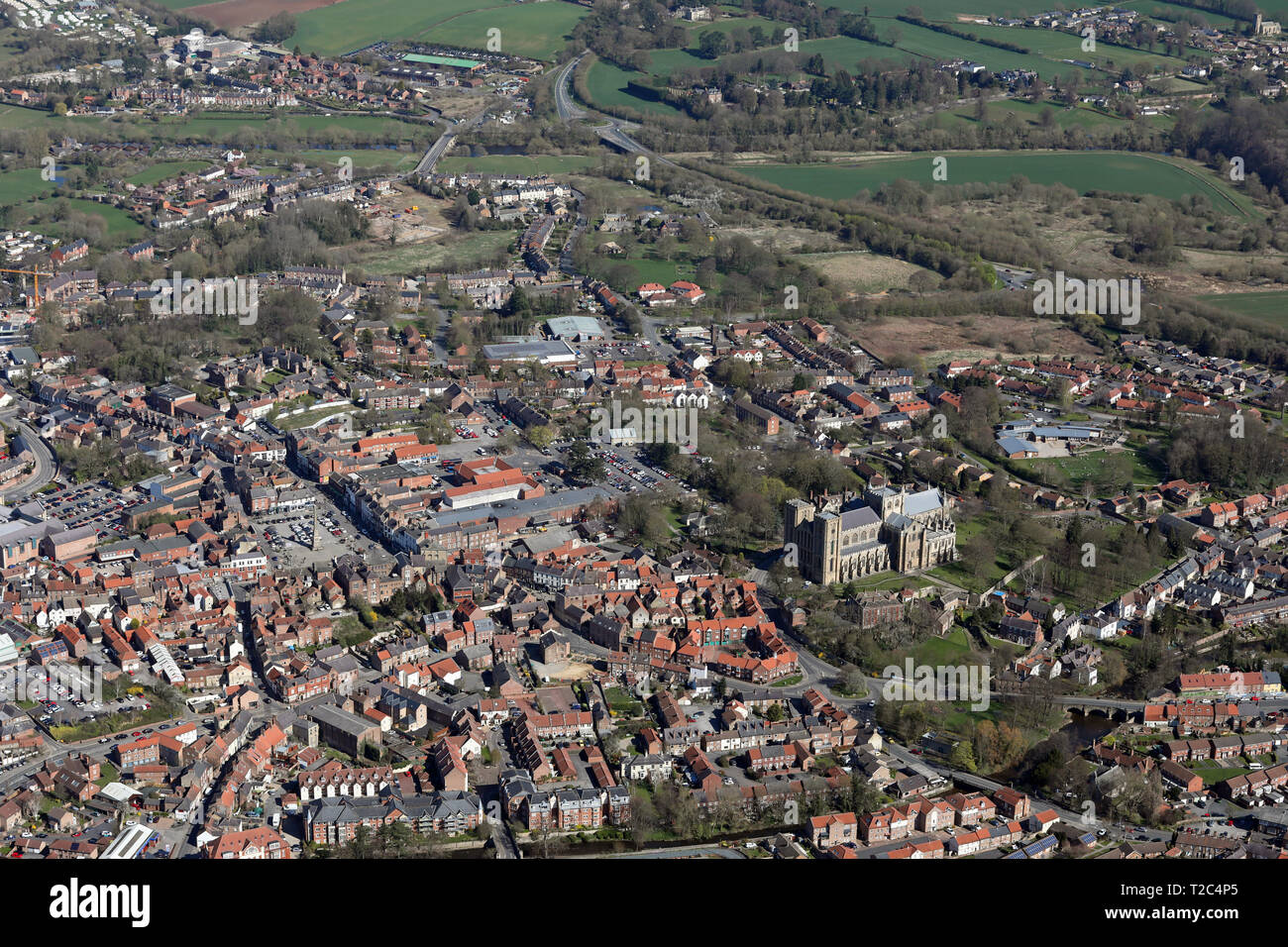 aerial view of Ripon city centre, North Yorkshire Stock Photo - Alamy