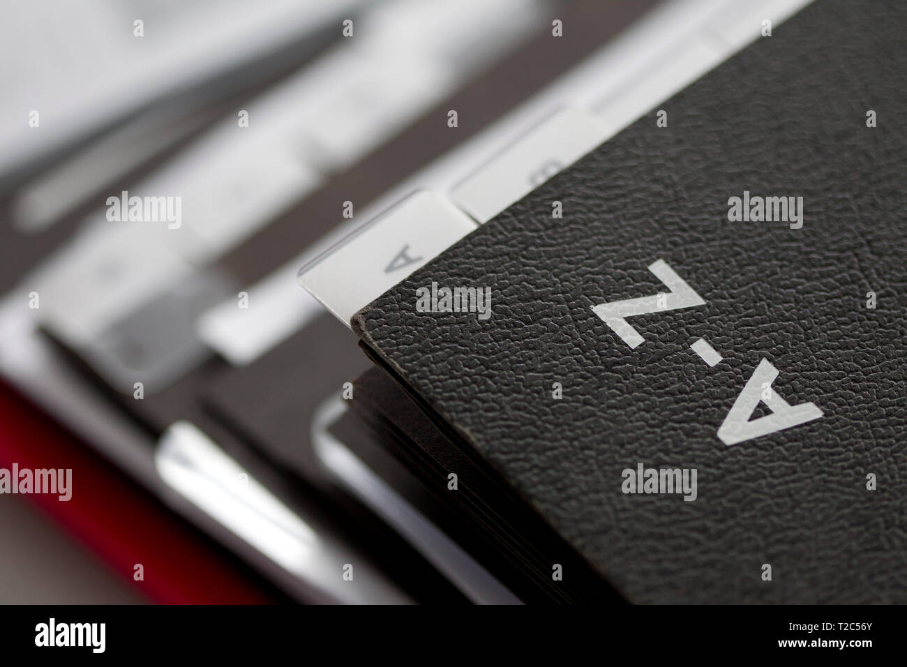 Detail of black address book Stock Photo - Alamy