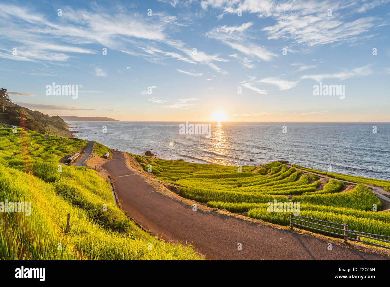 Beautiful Sunset View of Senmaida Rice paddy terrace Wajima Ishikawa ...