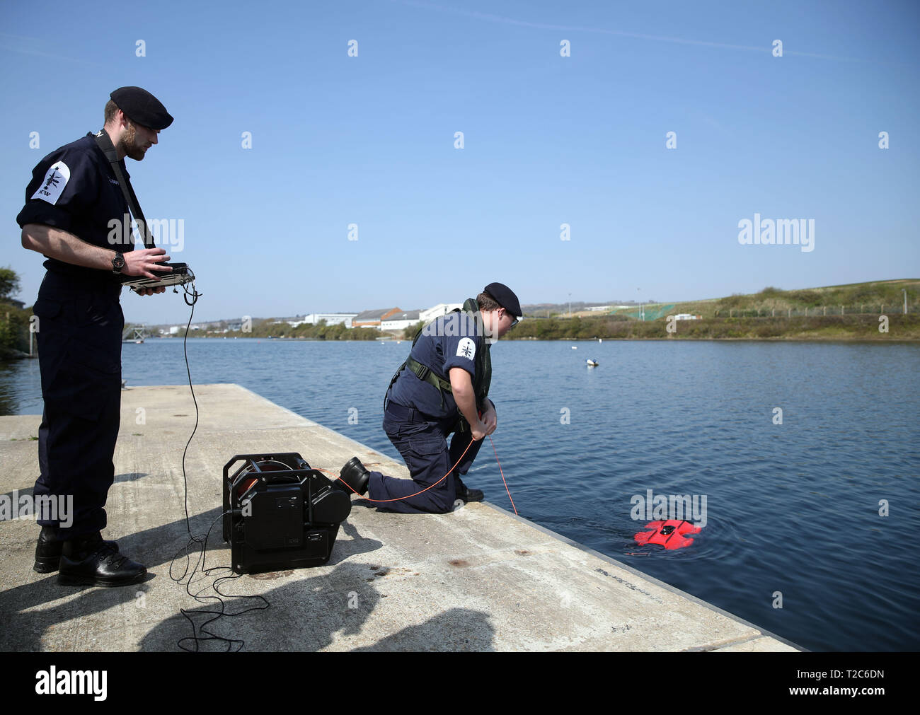 Royal Navy personel demonstrated their underwater drone during a visit ...