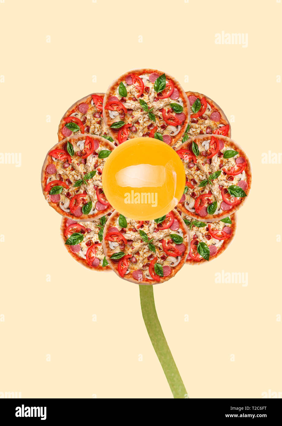 A lunch break. An alternative flower with egg in centre and petals as ...