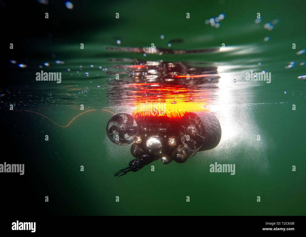 Royal Navy personel demonstrated their underwater drone during a visit ...