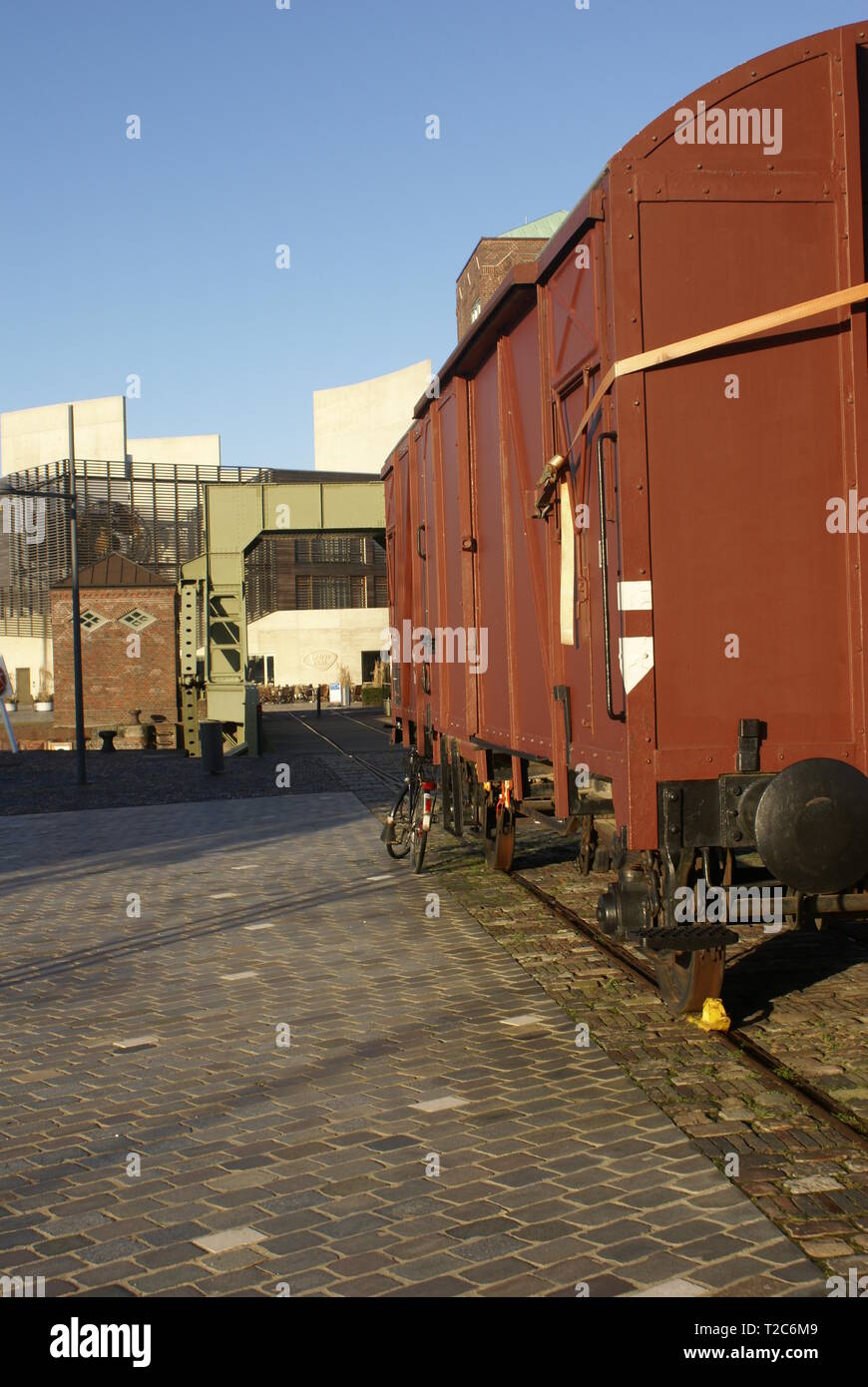 Drawbridge over the gateway in the port of Bremerhaven. Germany. North ...