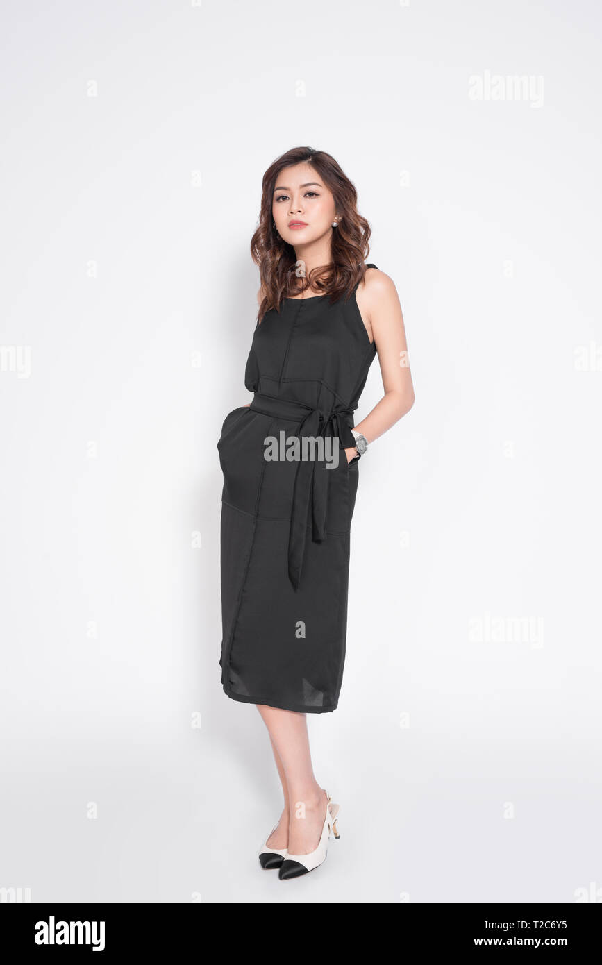 Attractive model wearing beautiful dress Stock Photo - Alamy