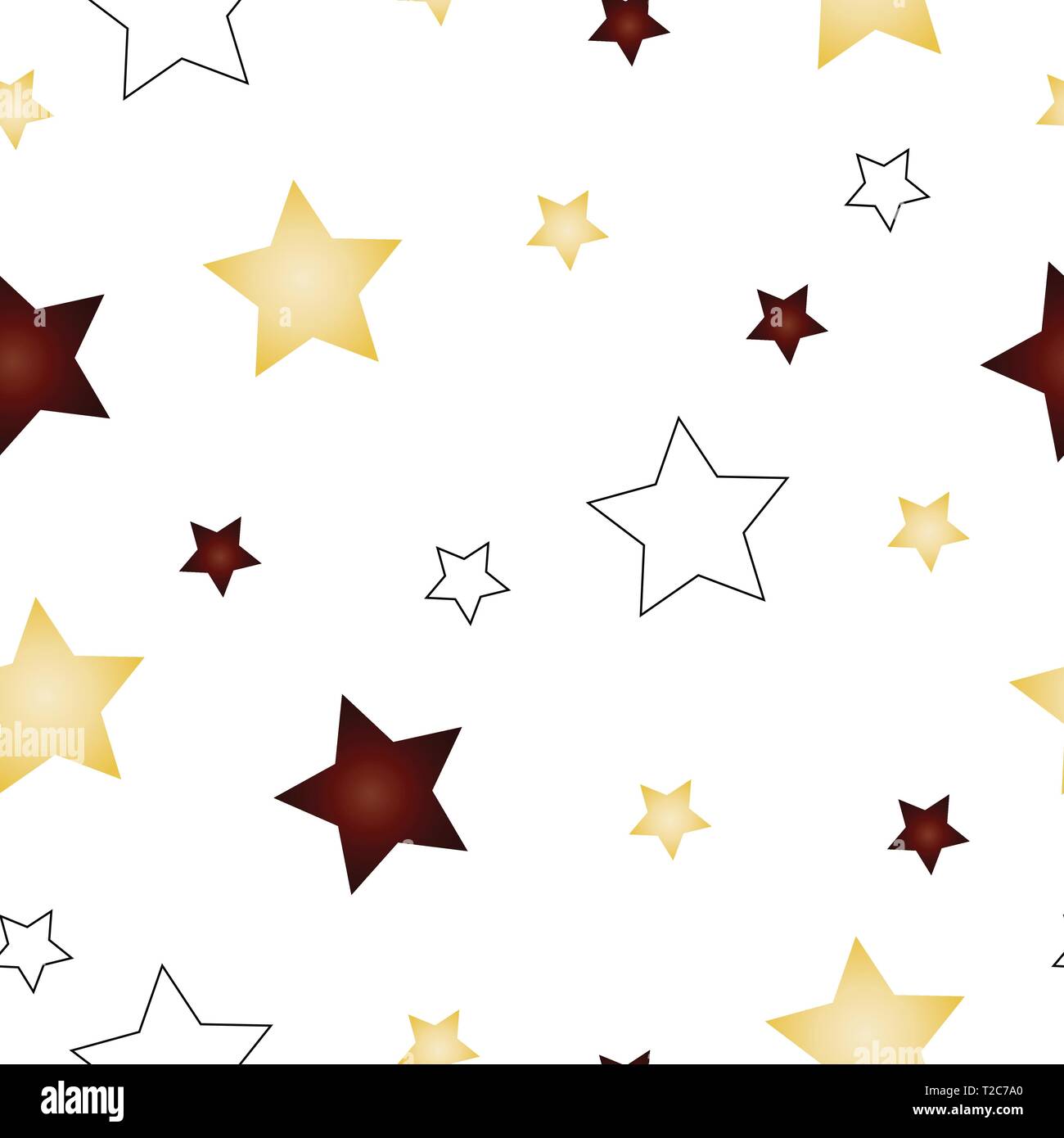 seamless pattern with stars in brown and beige colors isolated on white ...