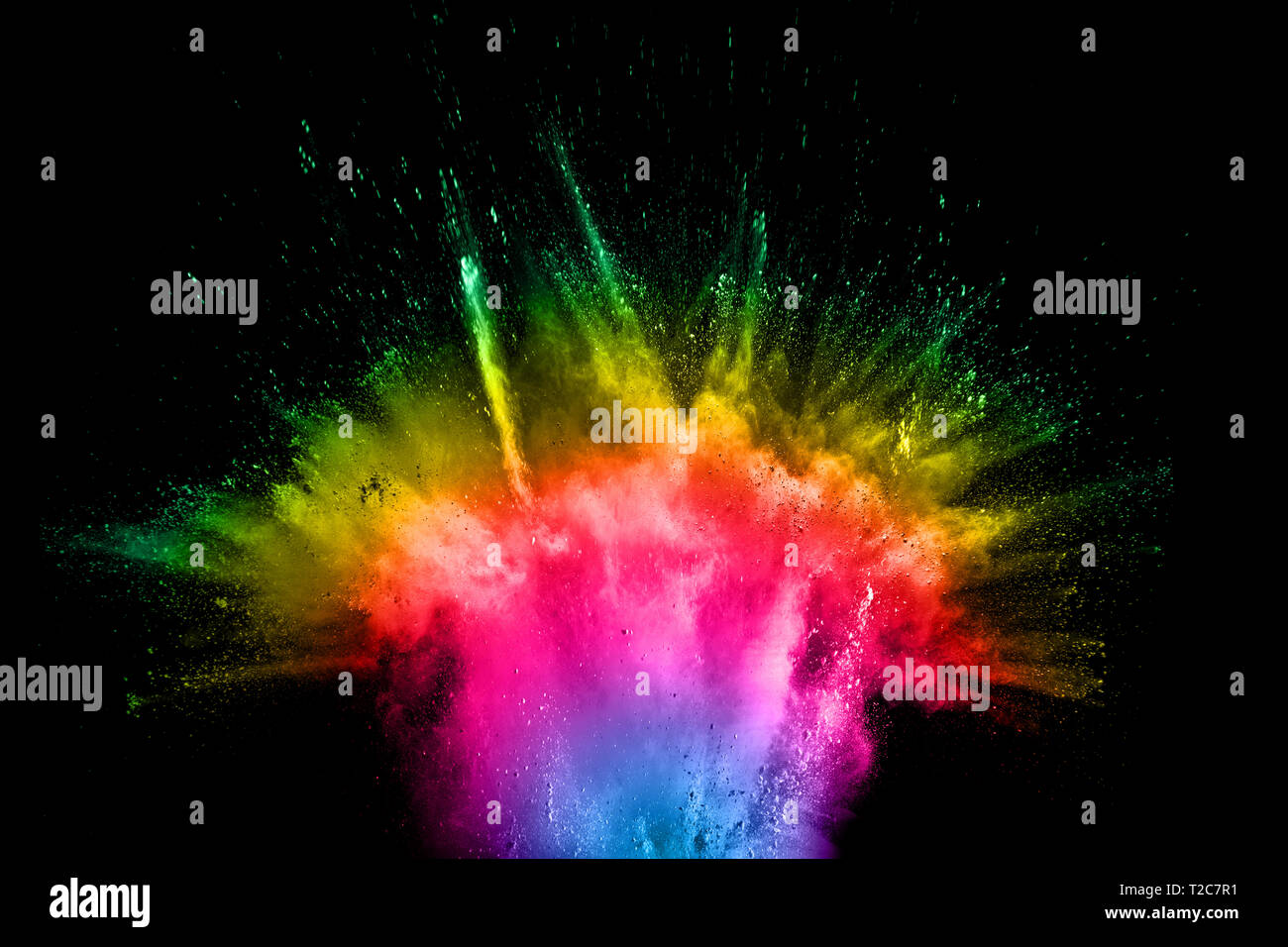 Colorful background of pastel powder.Color dust splash on black ...