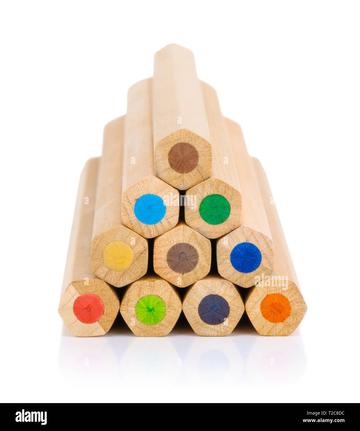 assorted color pencils, isolated on white background Stock Photo - Alamy