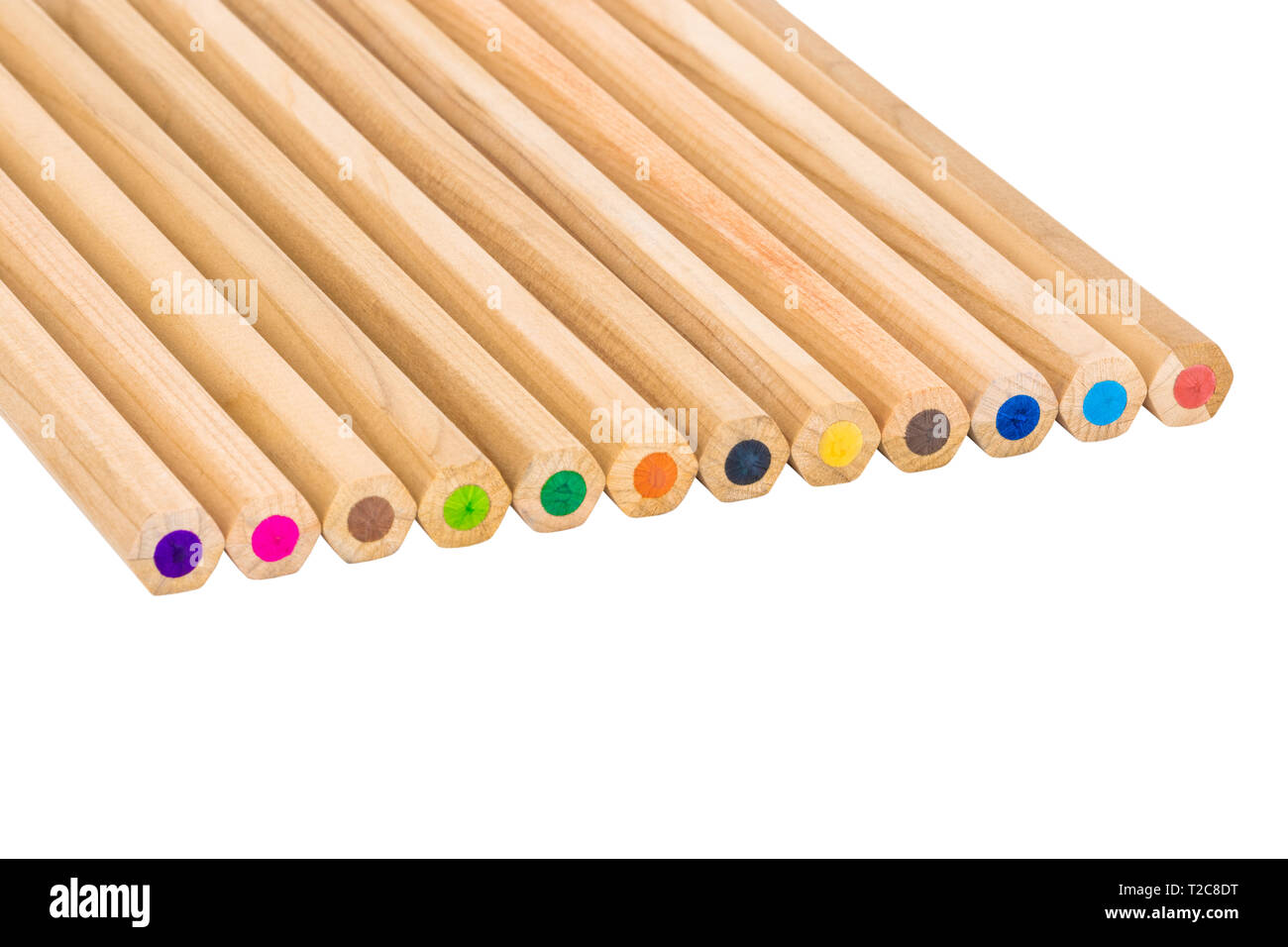 assorted color pencils, isolated on white background Stock Photo - Alamy
