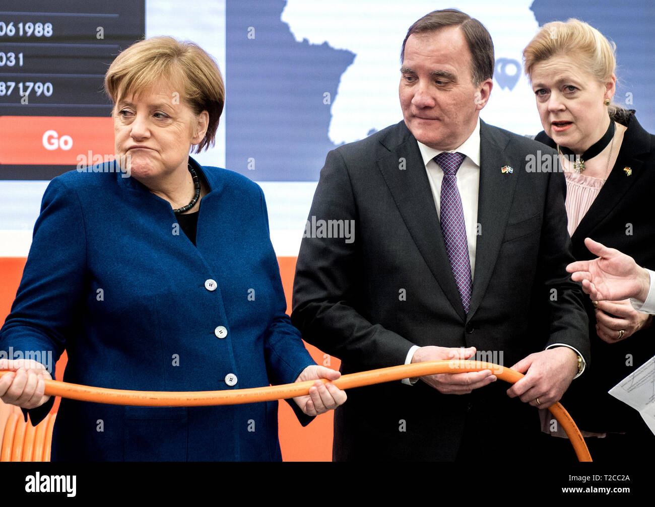 Hannover, Germany. 01st Apr, 2019. At the start of the Hanover Fair ...