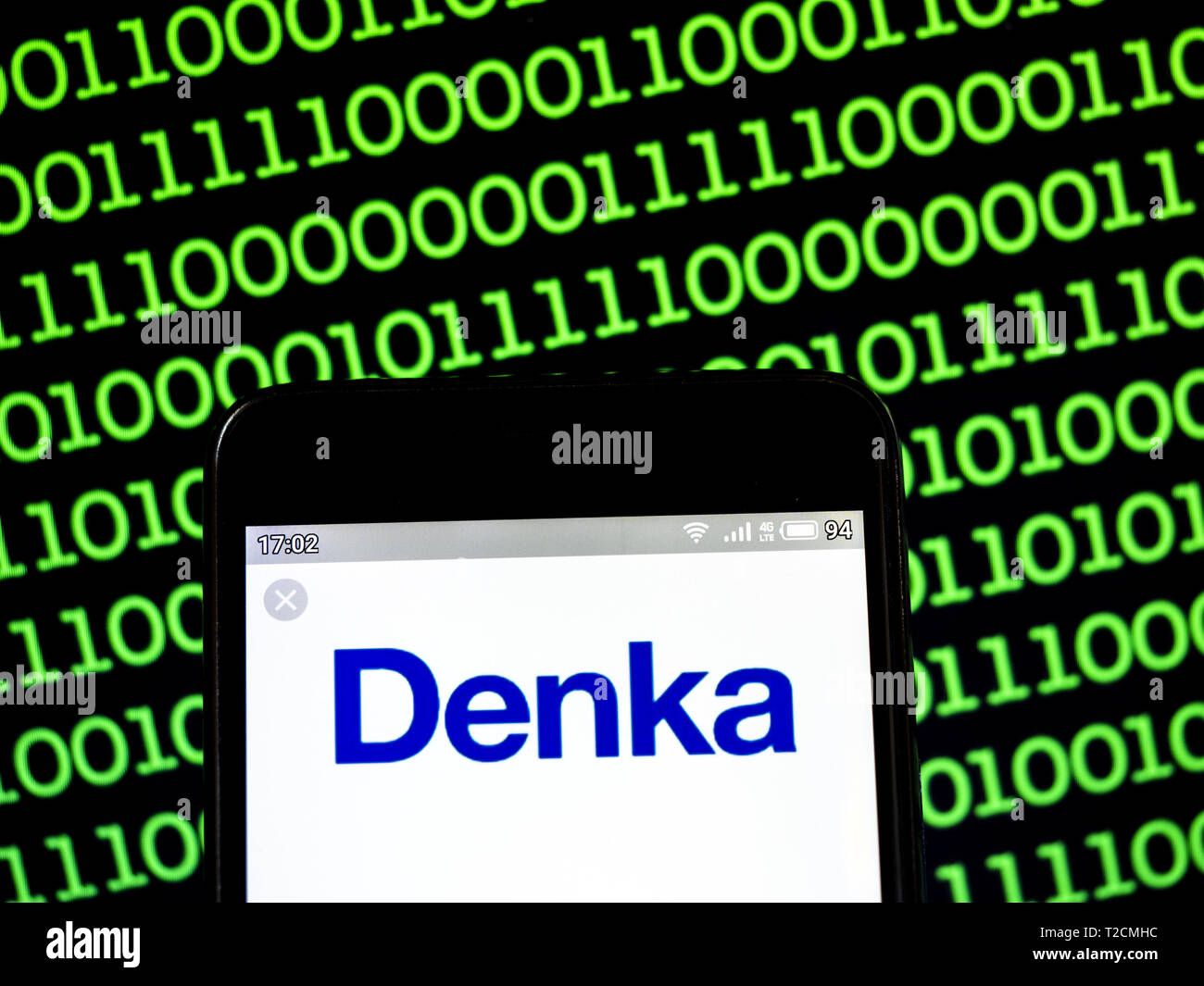 Ukraine. 1st Apr, 2019. In this photo illustration a Denka Company ...