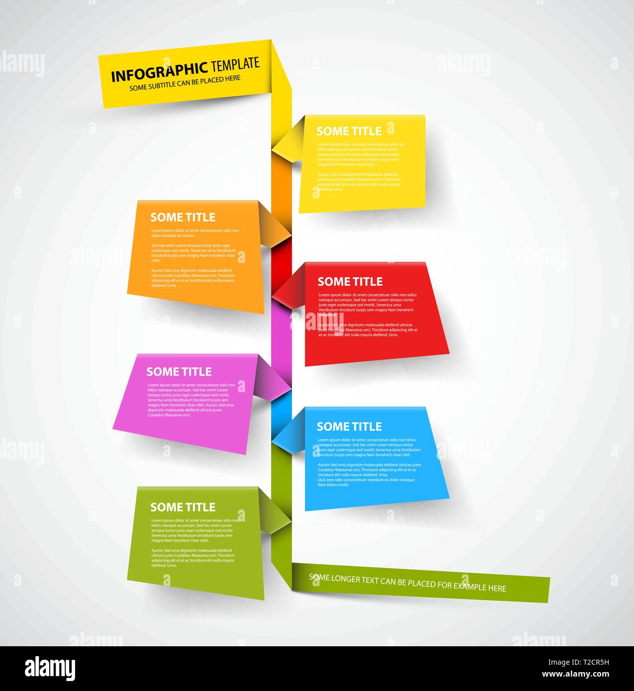 Vector Infographic timeline report template made from colorful papers ...
