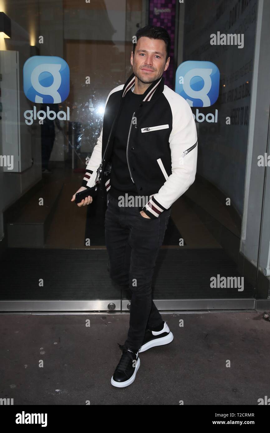 Mark Wright seen at global studios for radio interviews Featuring: Mark ...