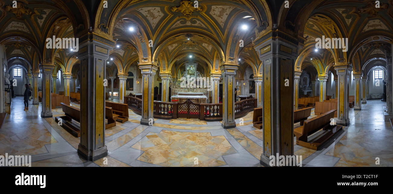 Bari, Puglia, Italy - interior of the crypt at Cathedral of Bari ...