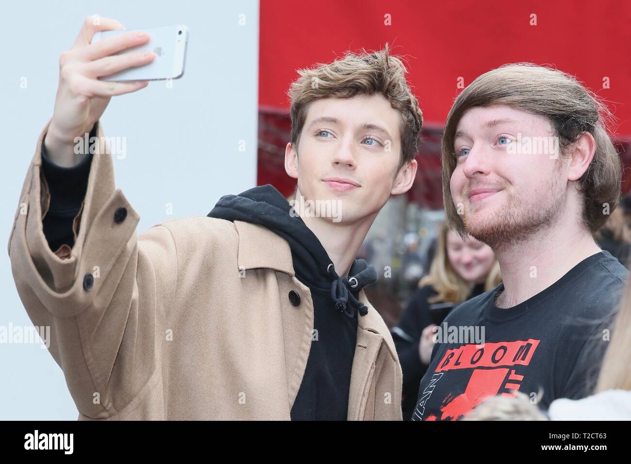 Troye Silvan seen at Global studios for radio interviews and to meet ...