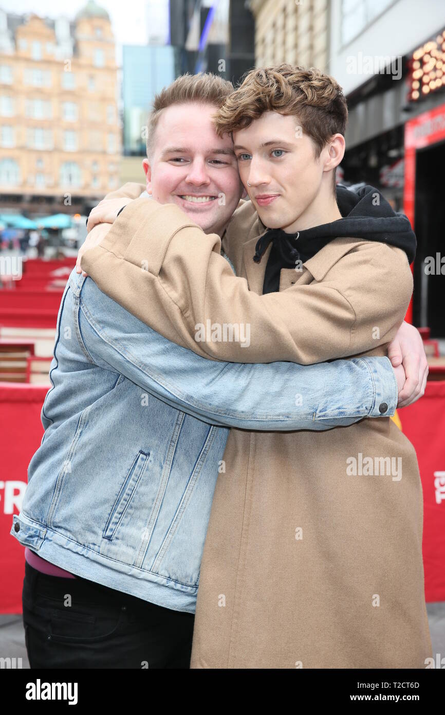 Troye Silvan seen at Global studios for radio interviews and to meet ...