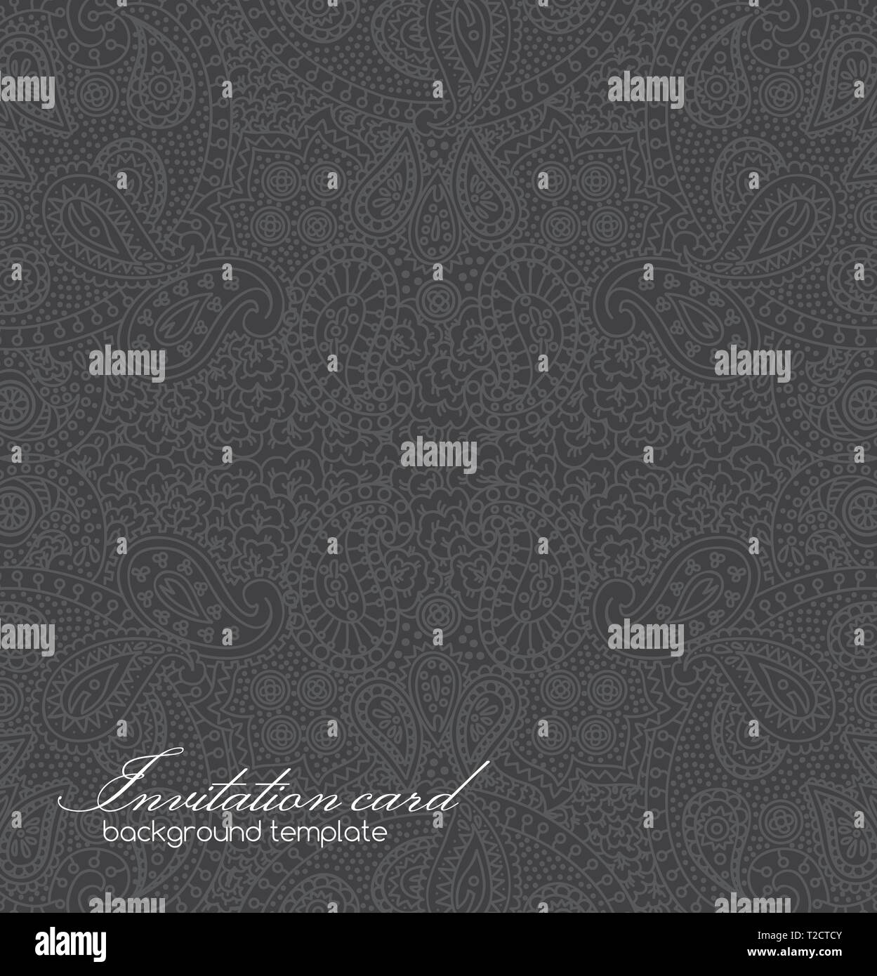 Vintage square paisley texture for cards and design with detailed asian ...