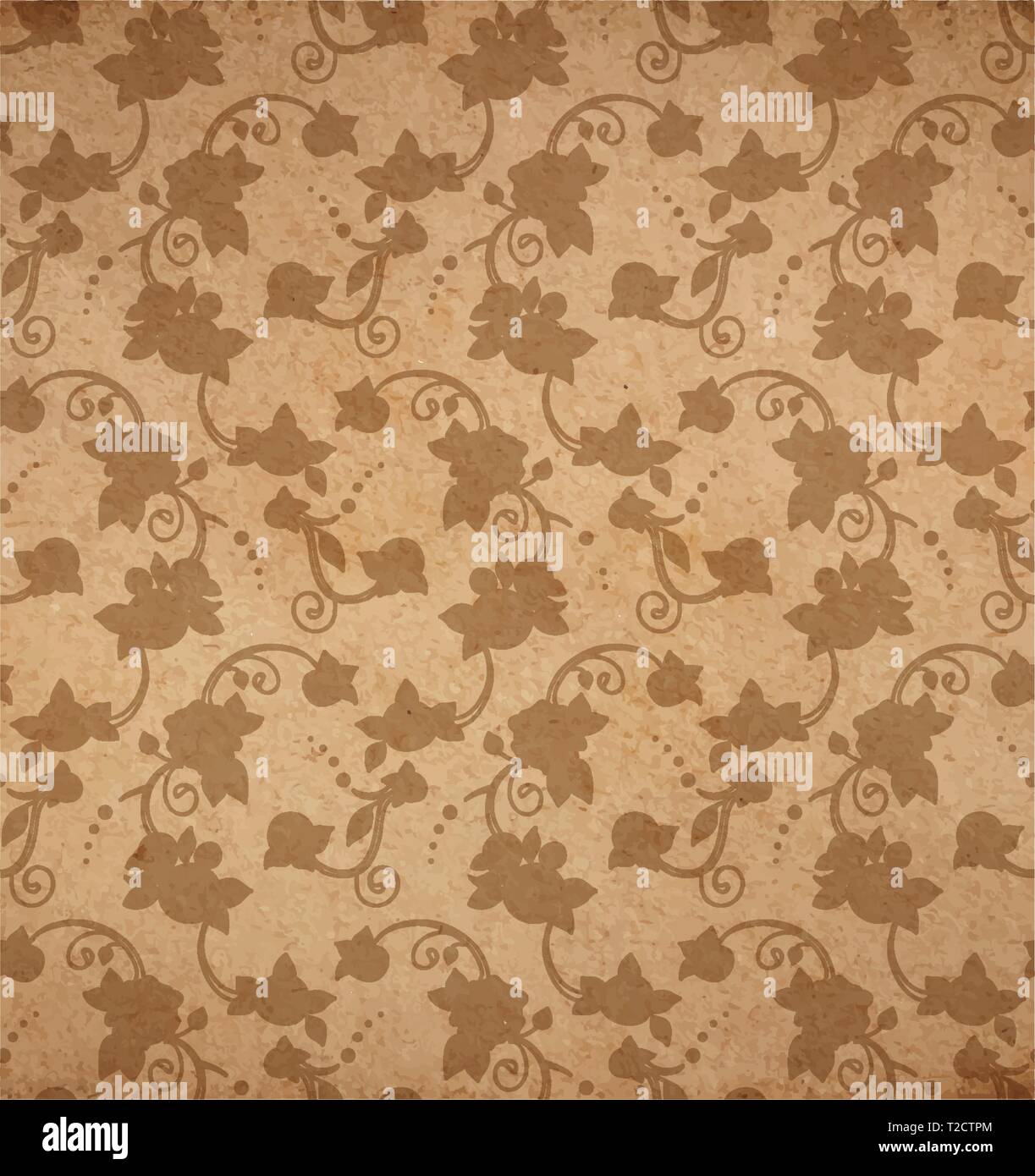 Vector vintage floral background in victorian old style with roses ...