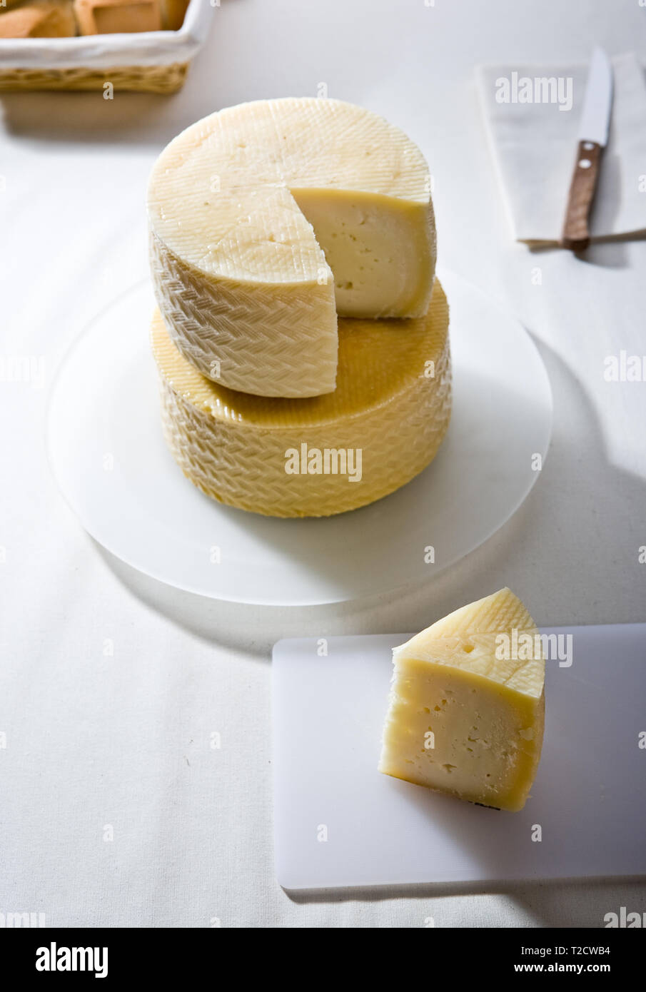 Delicious traditional Spanish cheese for snacks and catering Stock ...