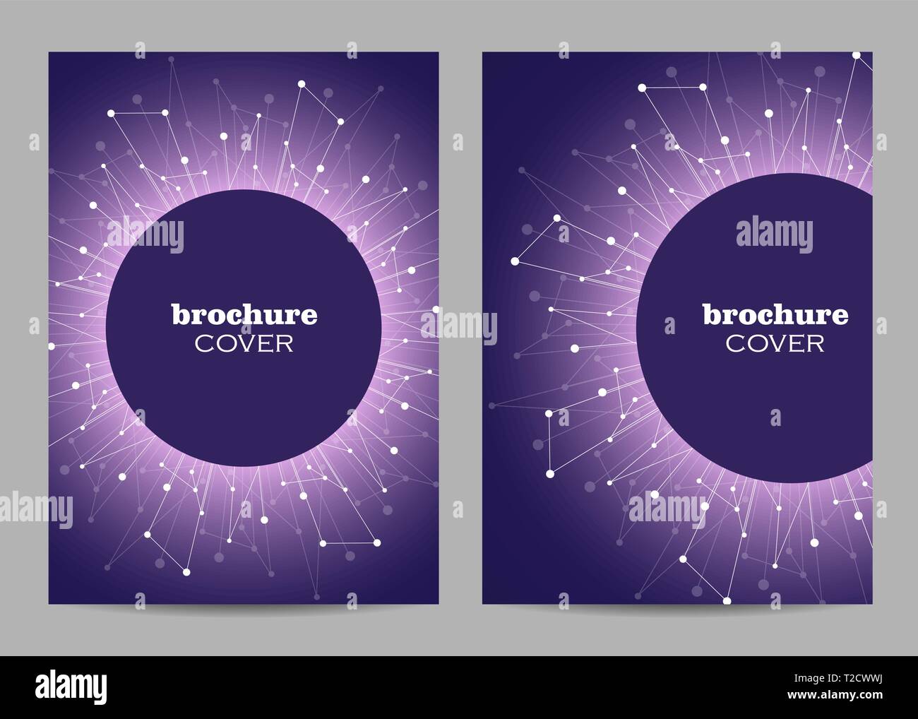 Brochure Template Layout Design Abstract Geometric Background With Connected Lines And Dots