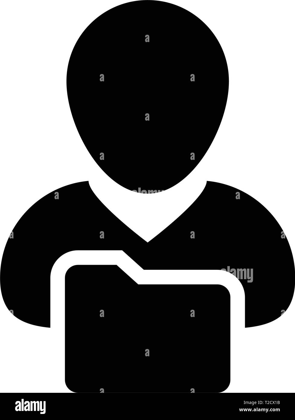 Directory icon vector with male person profile avatar folder symbol for ...