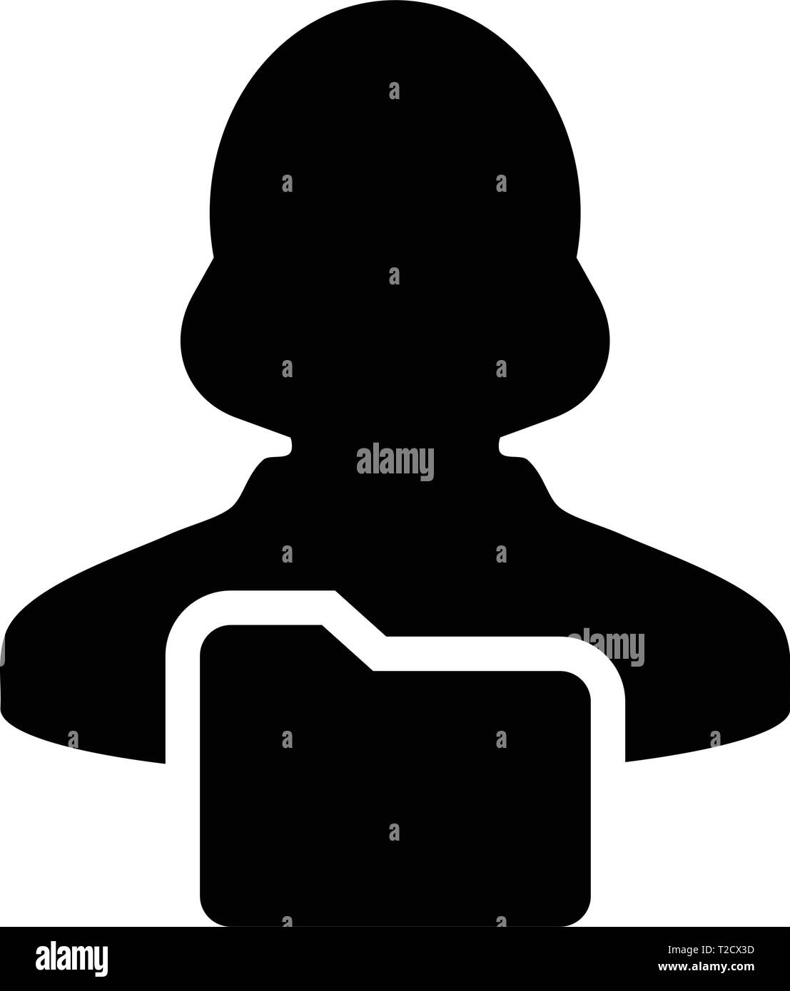Information icon vector with female person profile avatar folder symbol ...