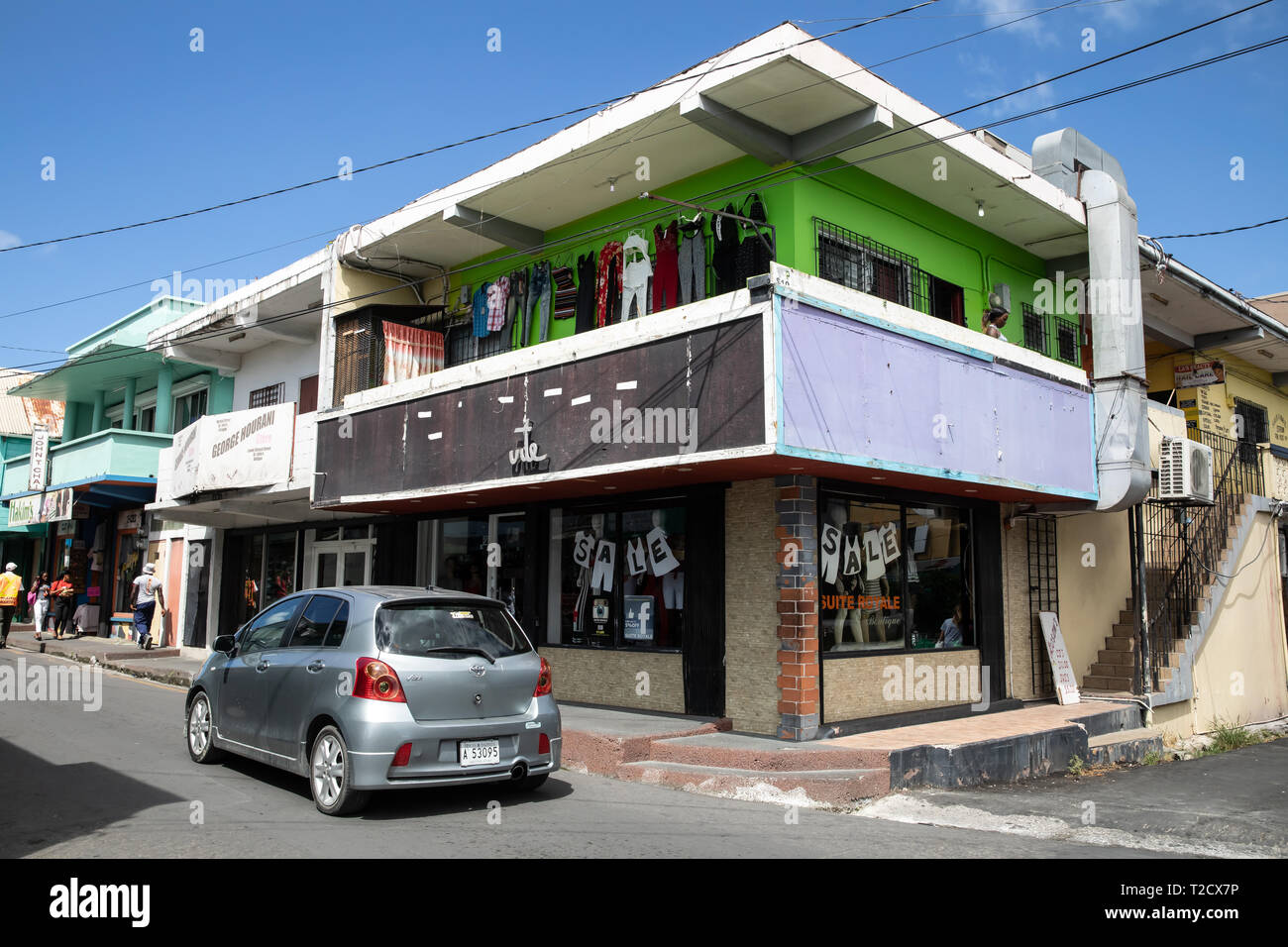 Shops in Saint John's, Capital of Antigua and Barbuda Stock Photo - Alamy