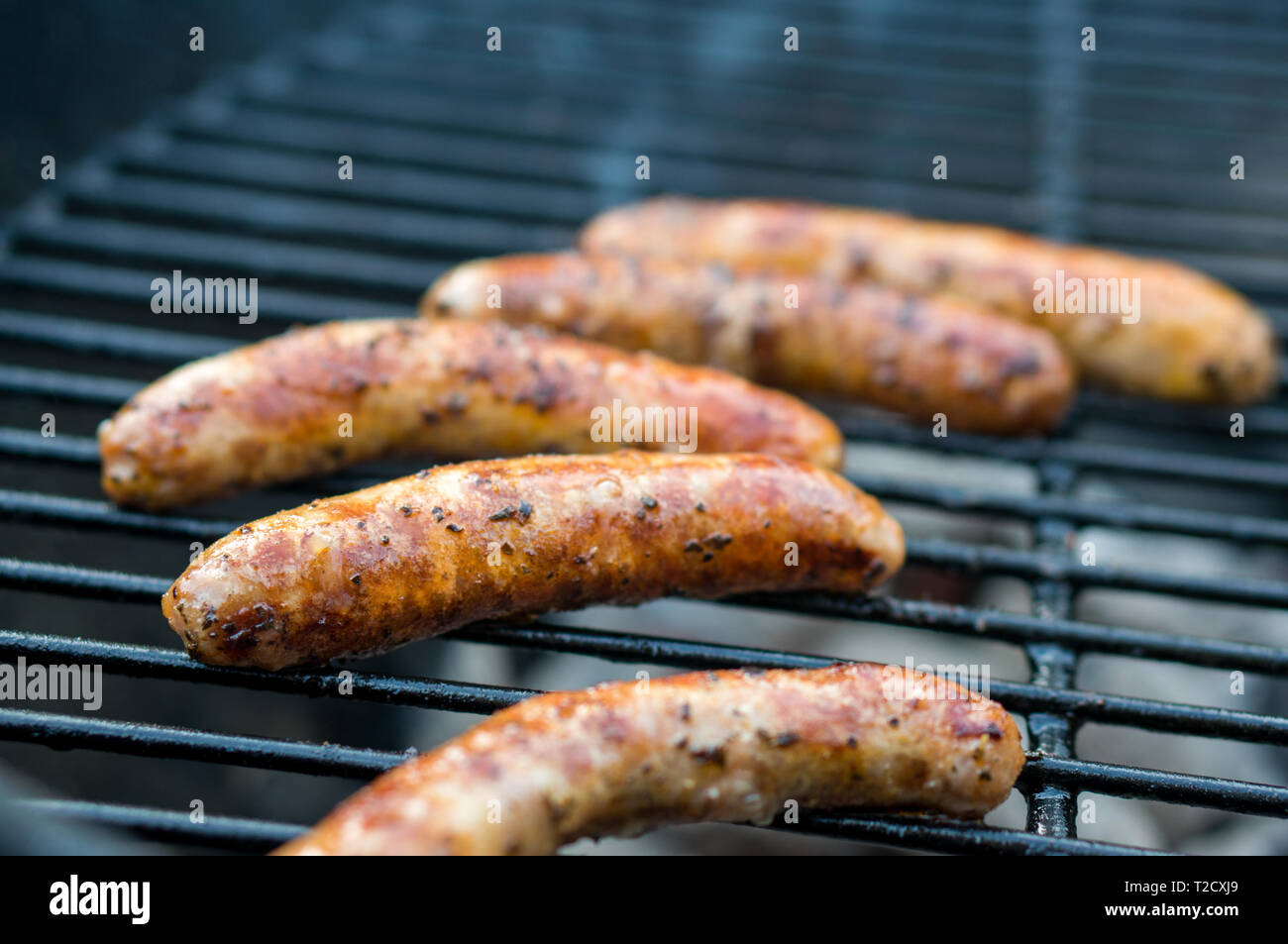 Close up sausages on barbecue hi-res stock photography and images - Alamy