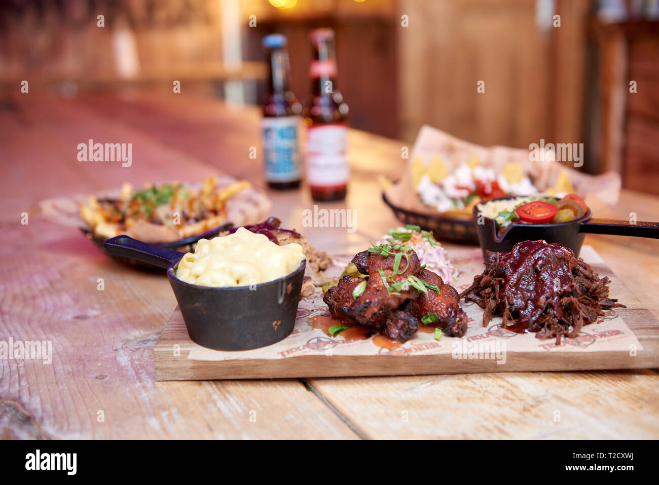 Pit Plate served at the Texas Smoker Stock Photo - Alamy