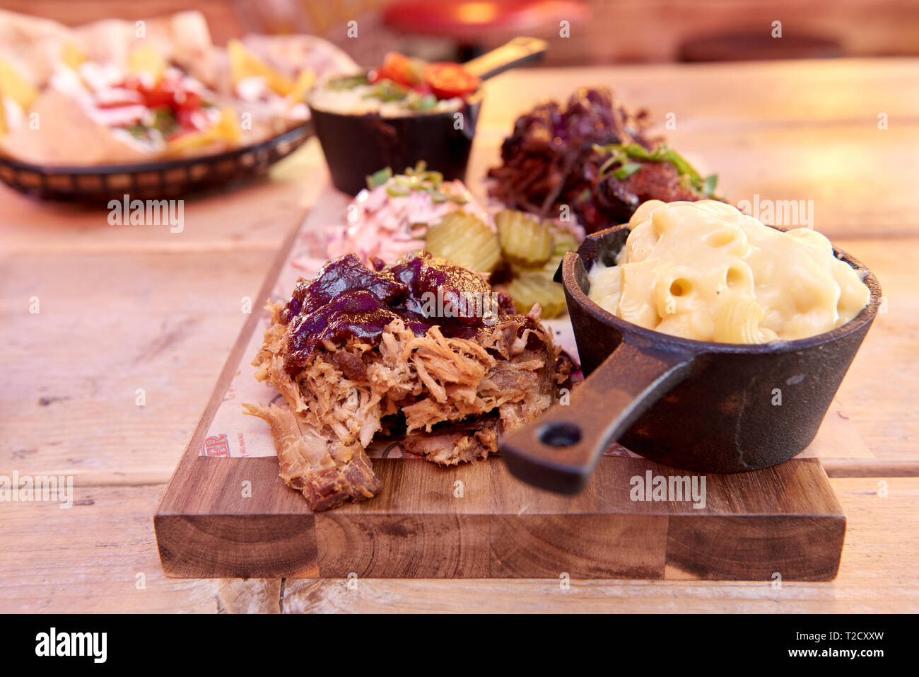 Pit Plate served at the Texas Smoker Stock Photo - Alamy