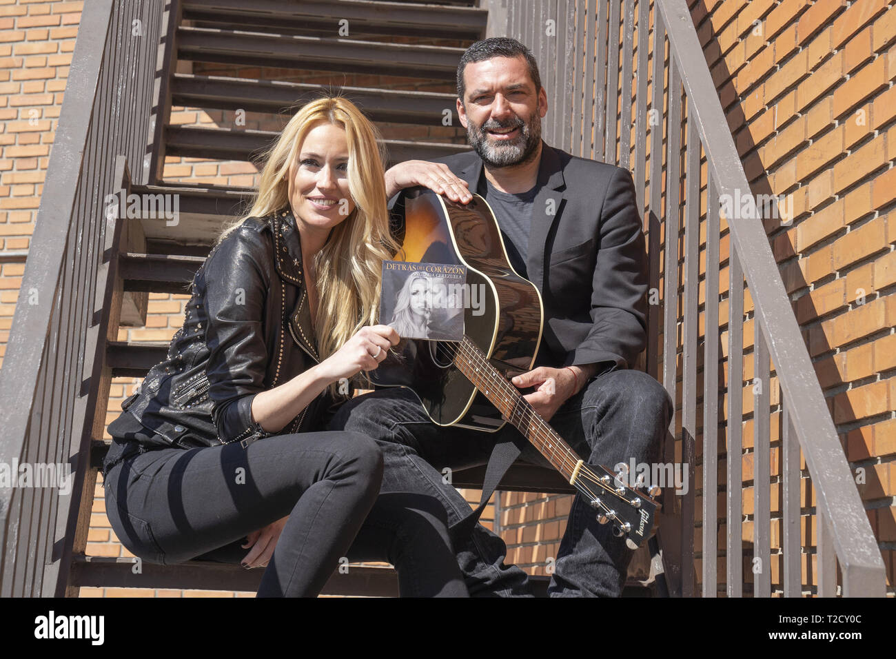 Jaime Anglada and Carolina Cerezuela of Anglada Cerezuela promote their new album in Madrid ...