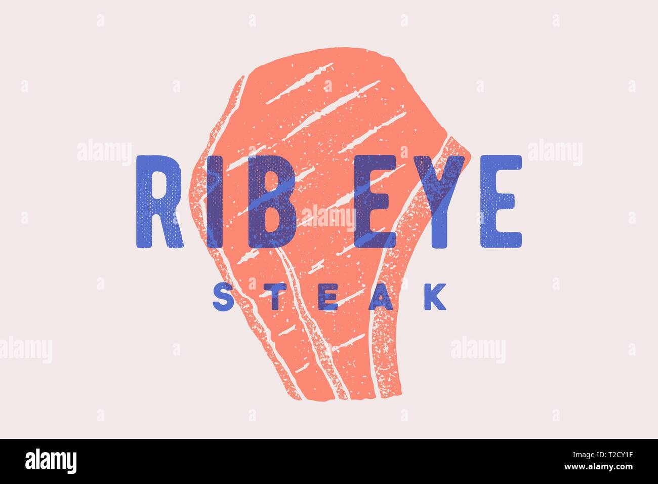 Steak, Rib Eye. Poster with steak silhouette Stock Vector Image & Art ...
