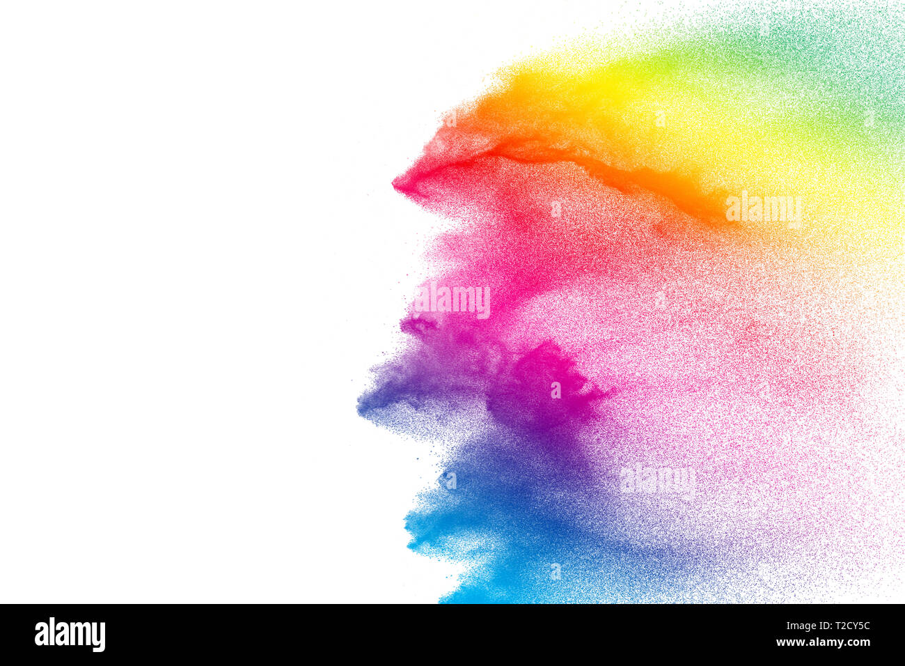 Colorful powder explosion on white background. Pastel color dust ...