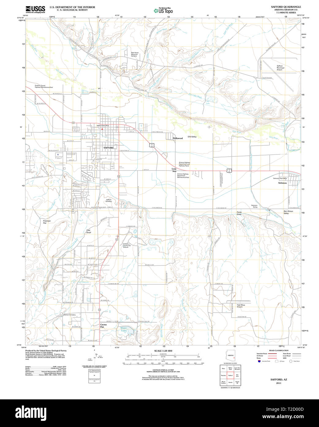 Map of safford hi-res stock photography and images - Alamy