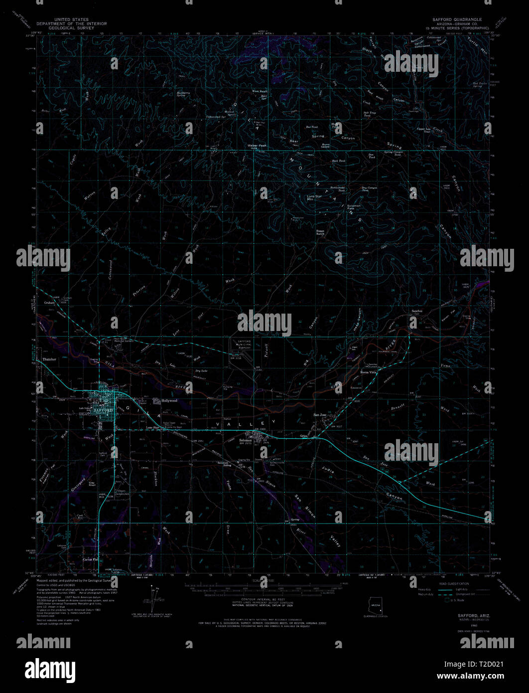 Safford arizona map hi-res stock photography and images - Alamy