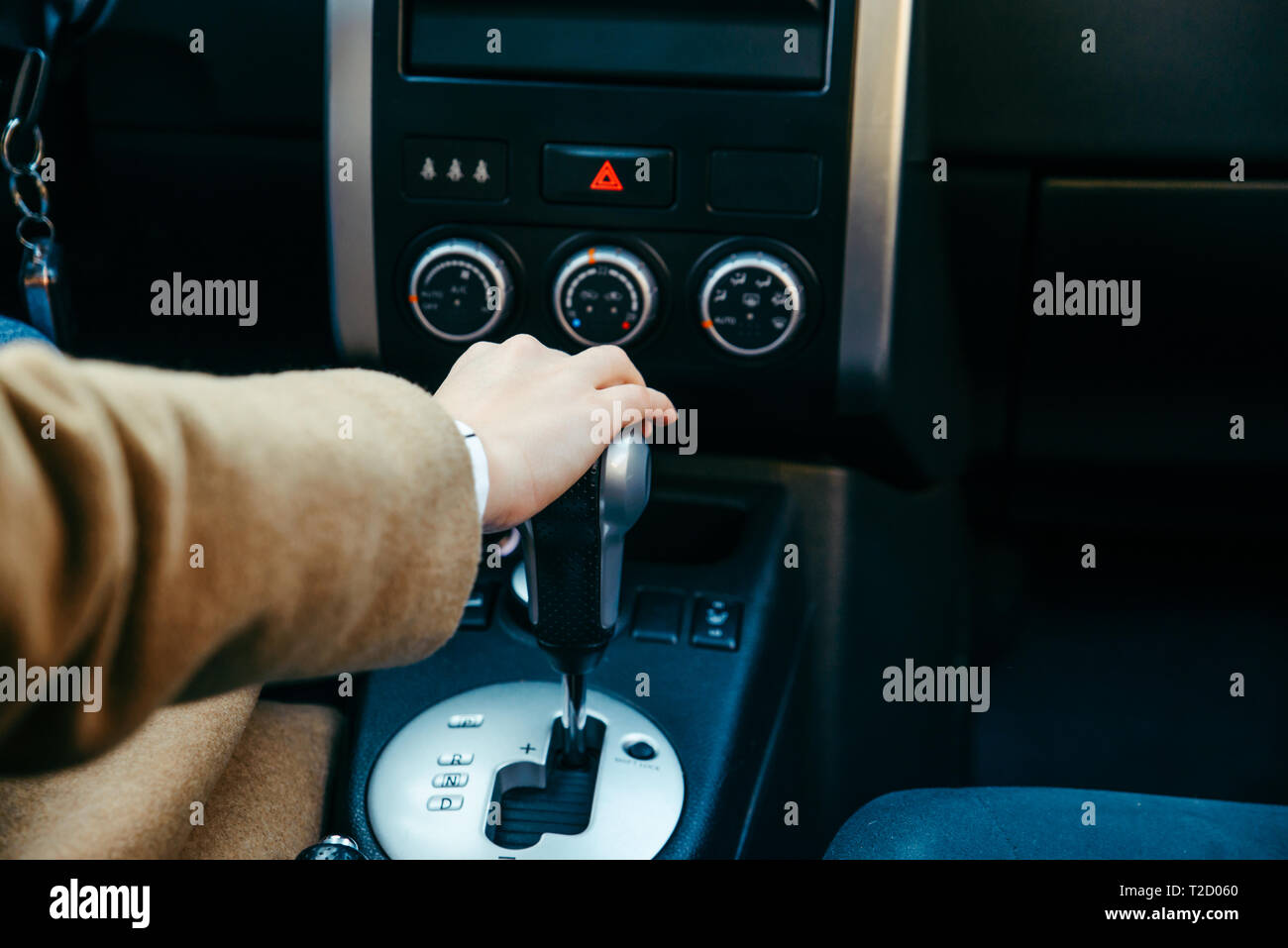 Woman stick shift car hi-res stock photography and images - Alamy