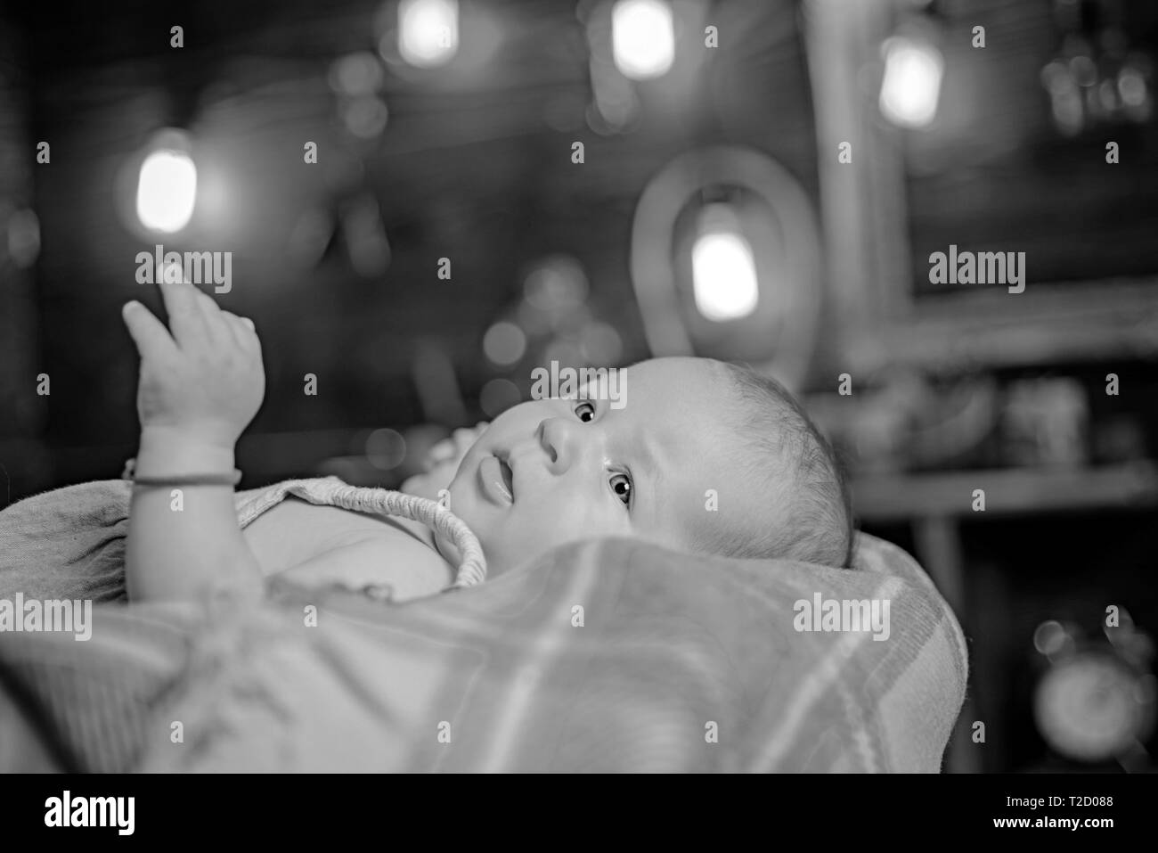 Peaceful mood. Sweet little baby. New life and baby birth. Childhood ...