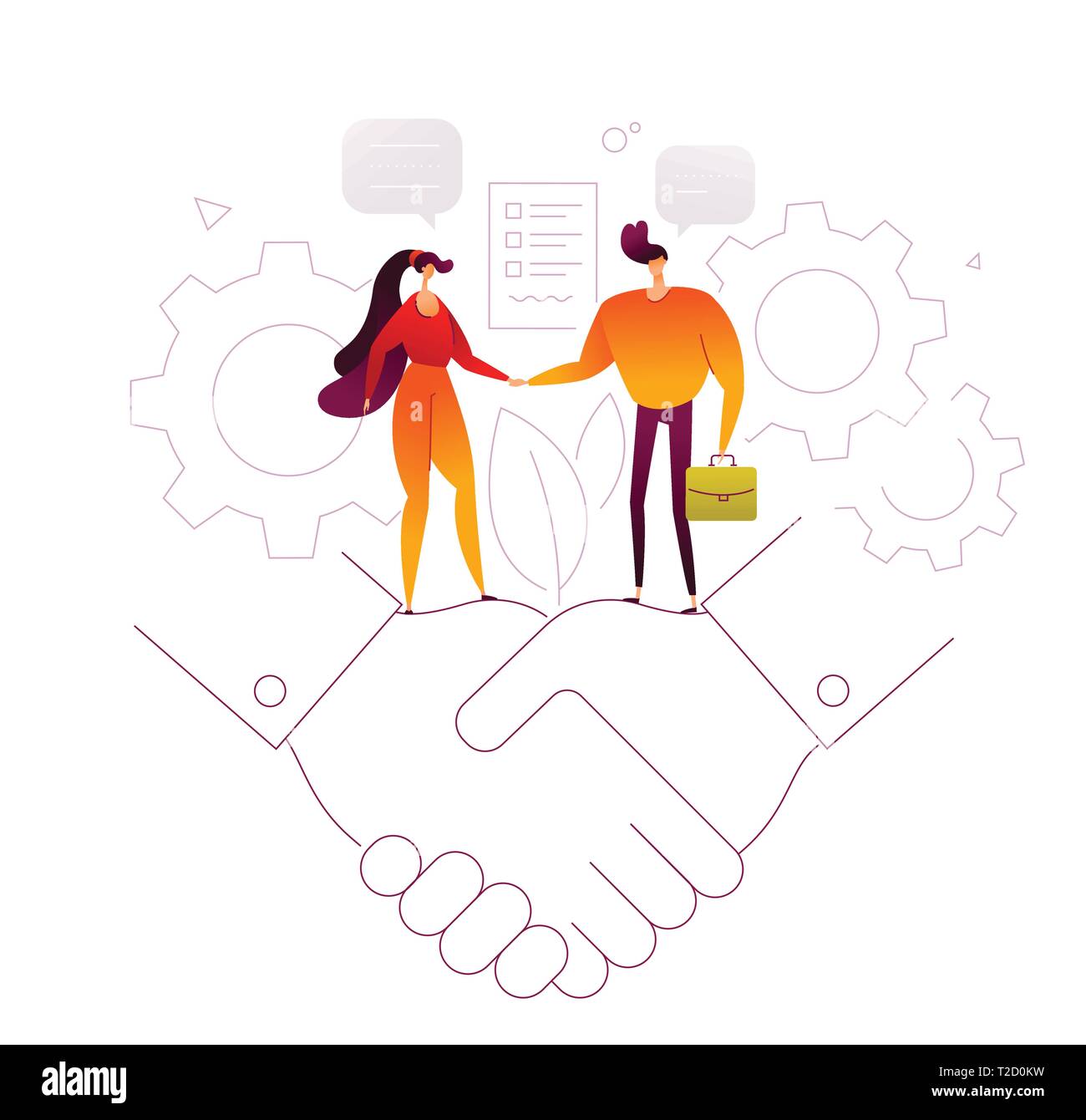 Business agreement - modern flat design style illustration on white ...