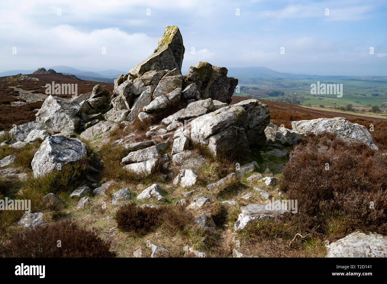 Rock formations at the famous Stiperstones, Shropshire, England, UK ...