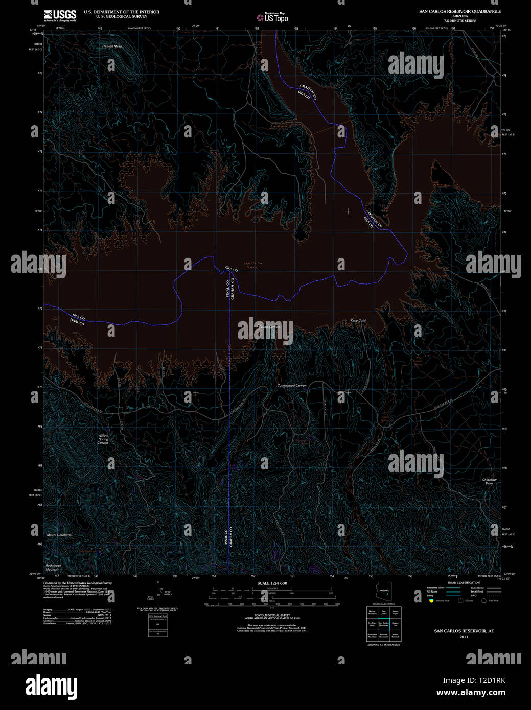 San carlos arizona map hi-res stock photography and images - Alamy