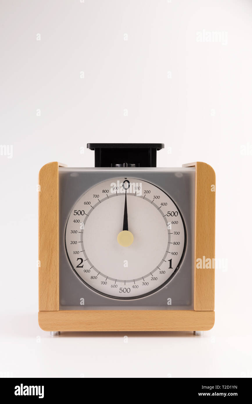 vintage wooden kitchen scales isolated on white background Stock Photo ...