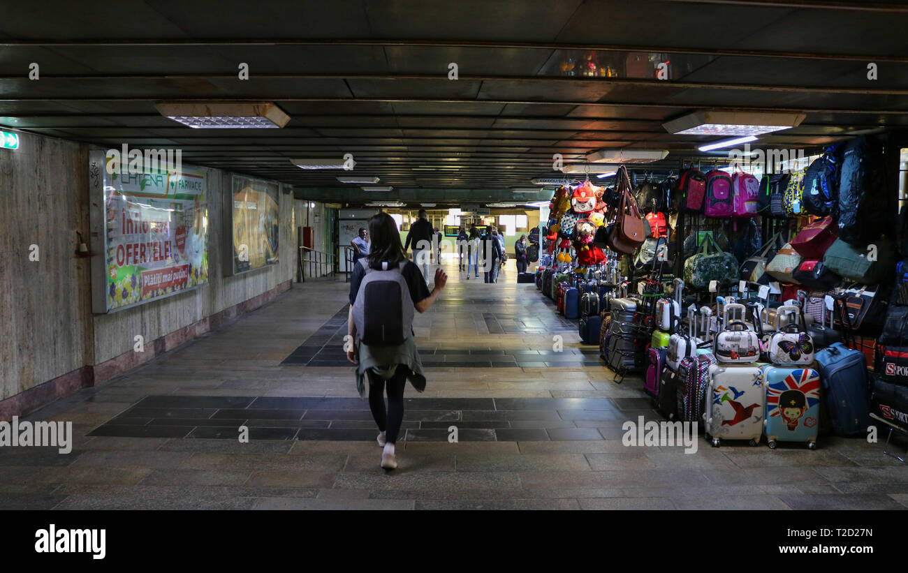 Picture of Bucharest metro underground with shops Stock Photo - Alamy