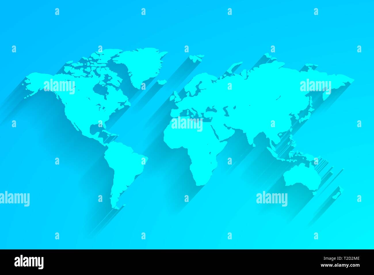 Turquoise world map background, vector, illustration, eps 10 file Stock ...