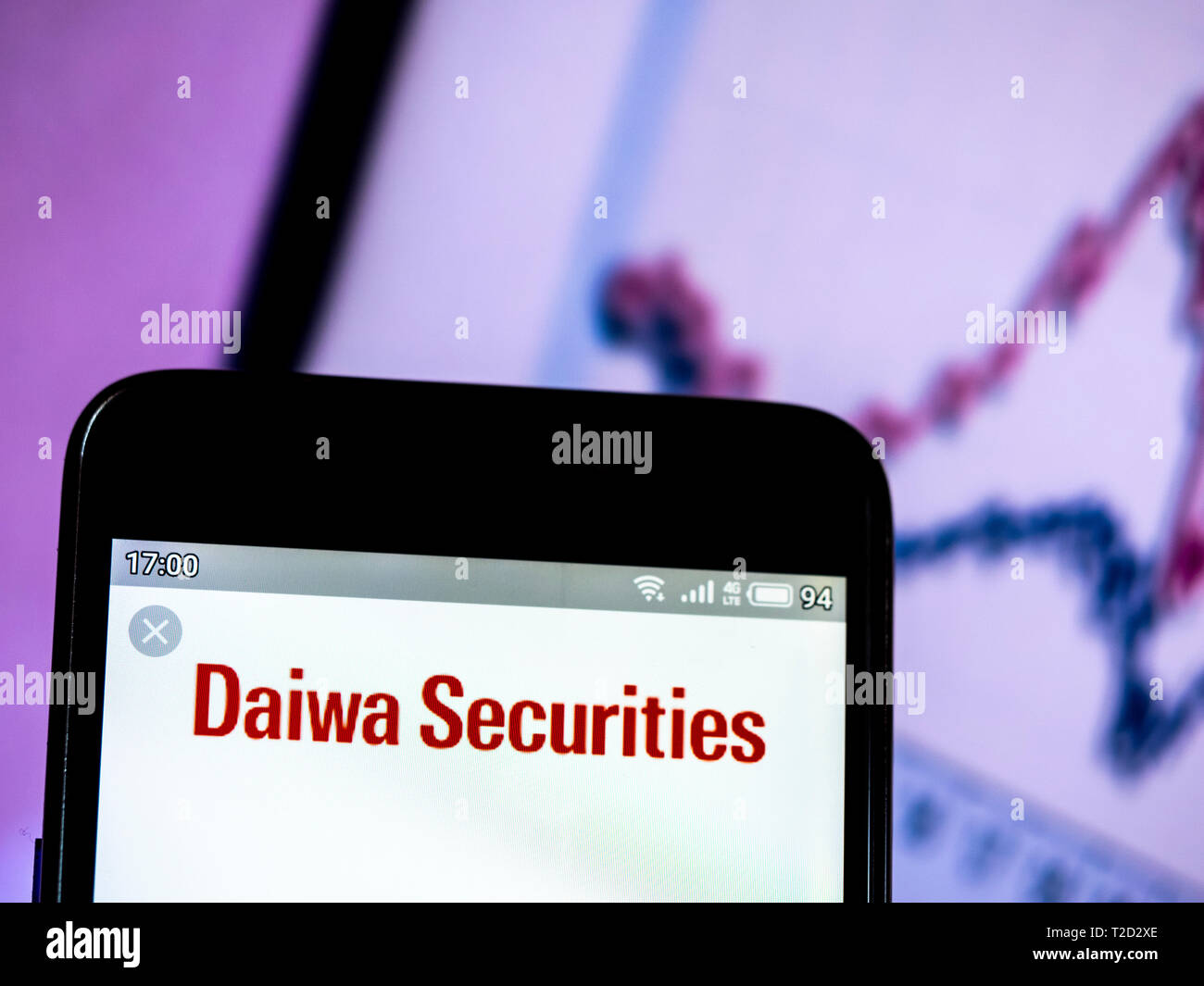 In this photo illustration a Daiwa Securities Group Inc logo seen ...