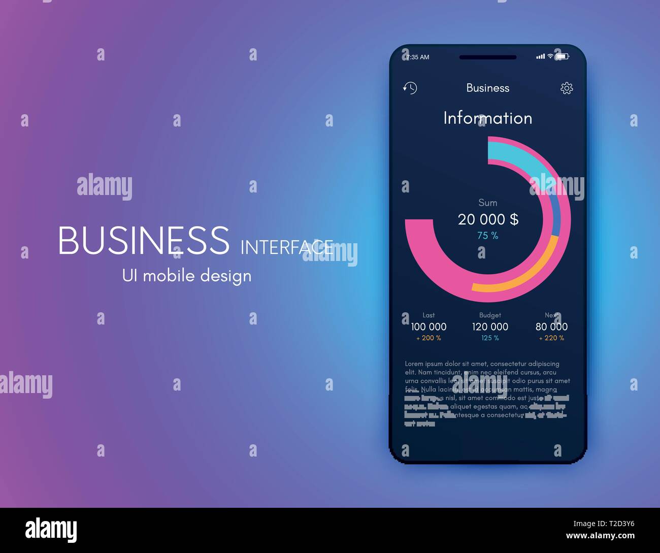 Mobile phone application for analytics. stock vector Stock Vector Image ...