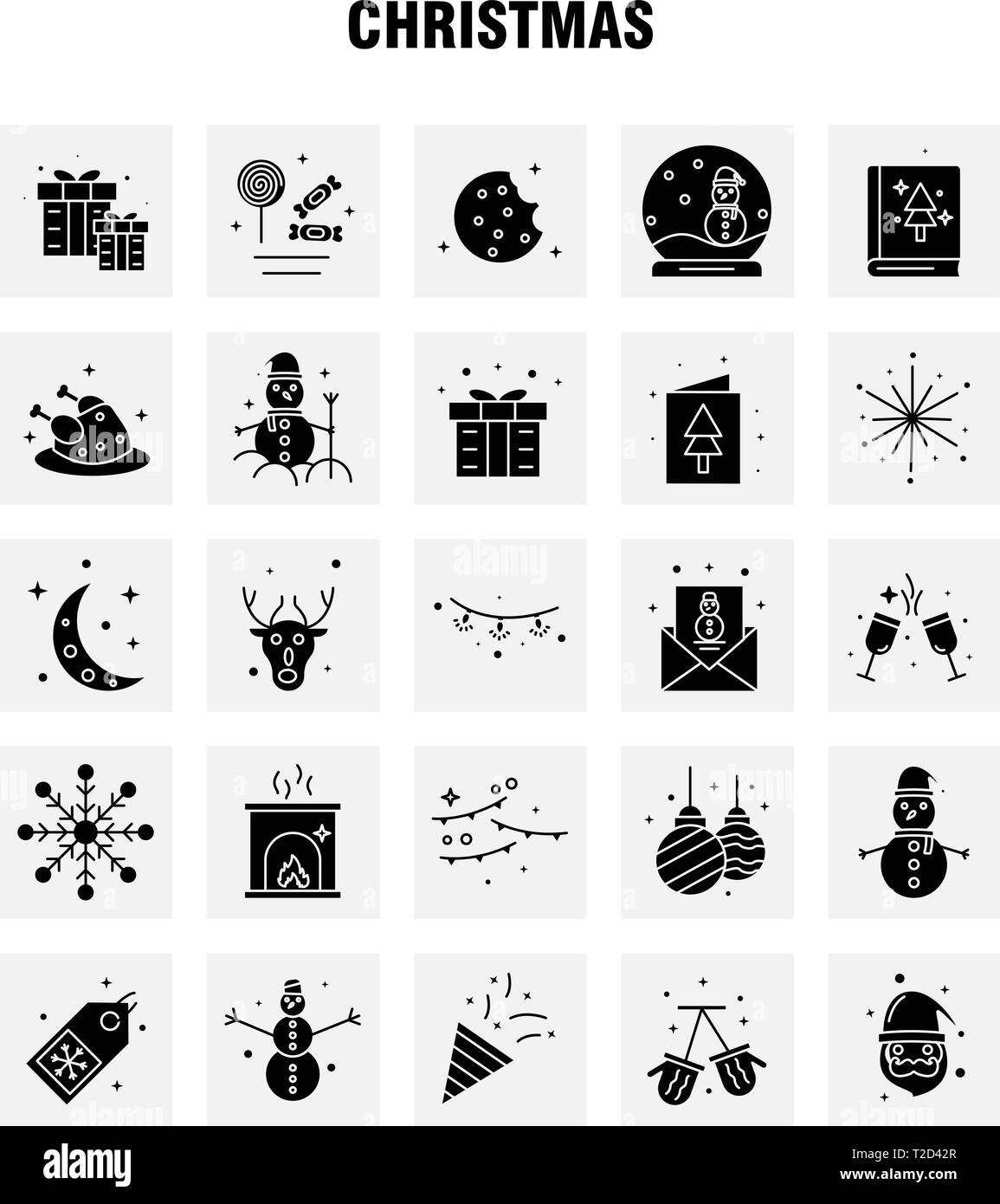 Christmas Solid Glyph Icons Set For Infographics, Mobile UX/UI Kit And ...