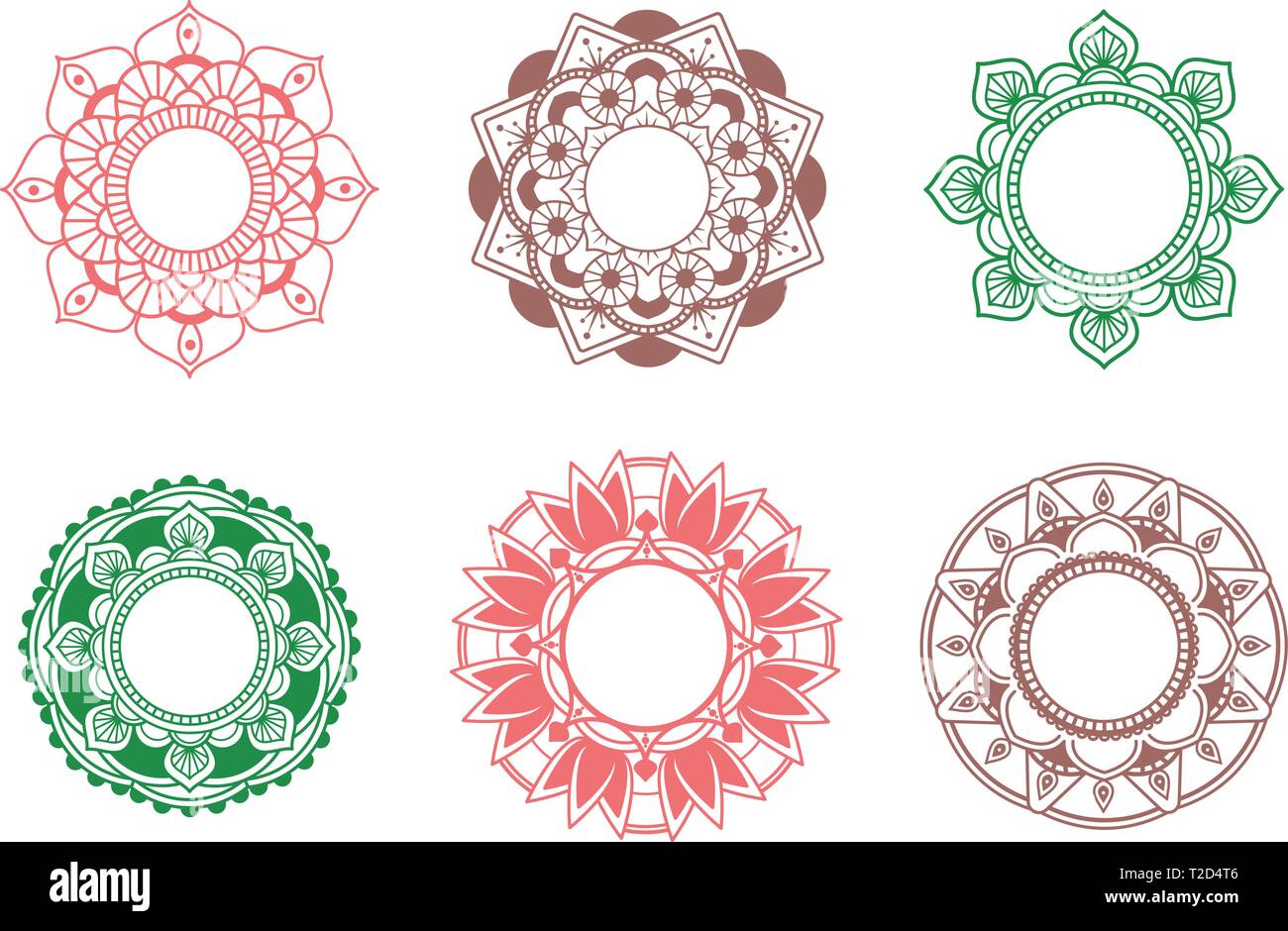 Mandala circle monogram frames hi-res stock photography and images - Alamy