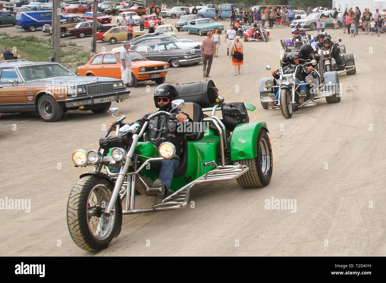 Trikers at Pick-Nick 2018, Classic car show in Forssa, Finland. 05.08. ...